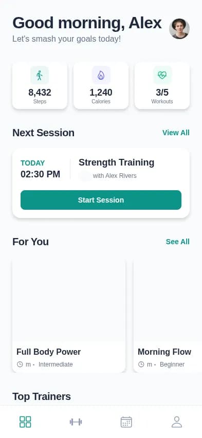 FitTrack Mobile UI