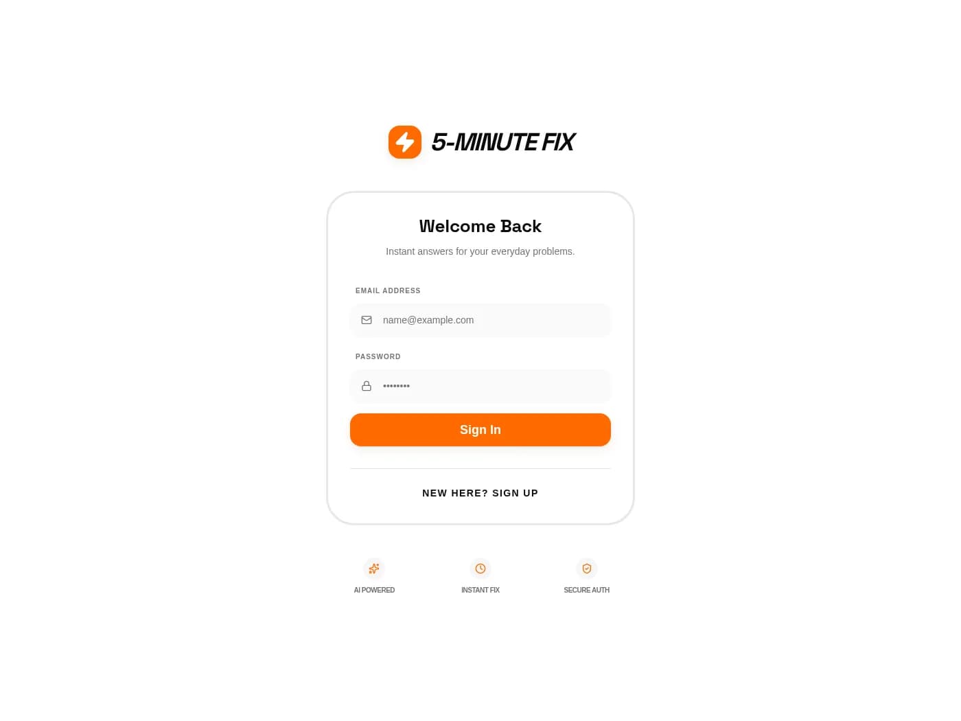 5-Minute Fix App