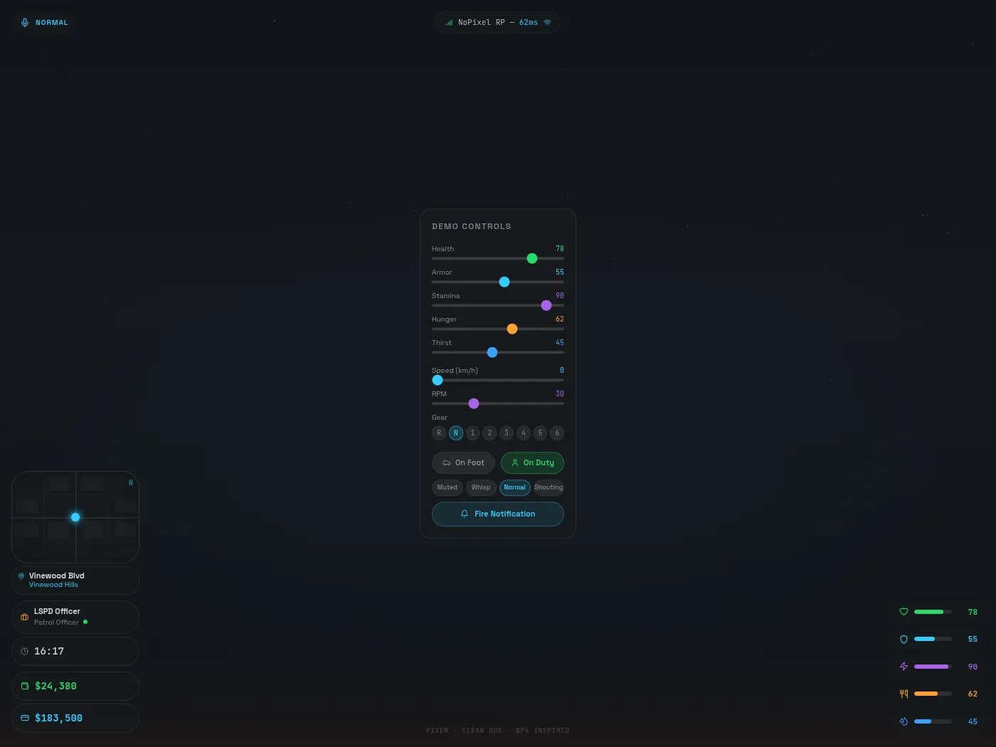 Clean FiveM HUD
