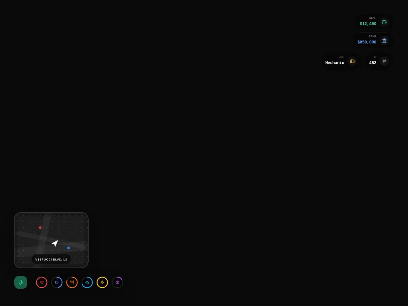 Modern FiveM RP HUD