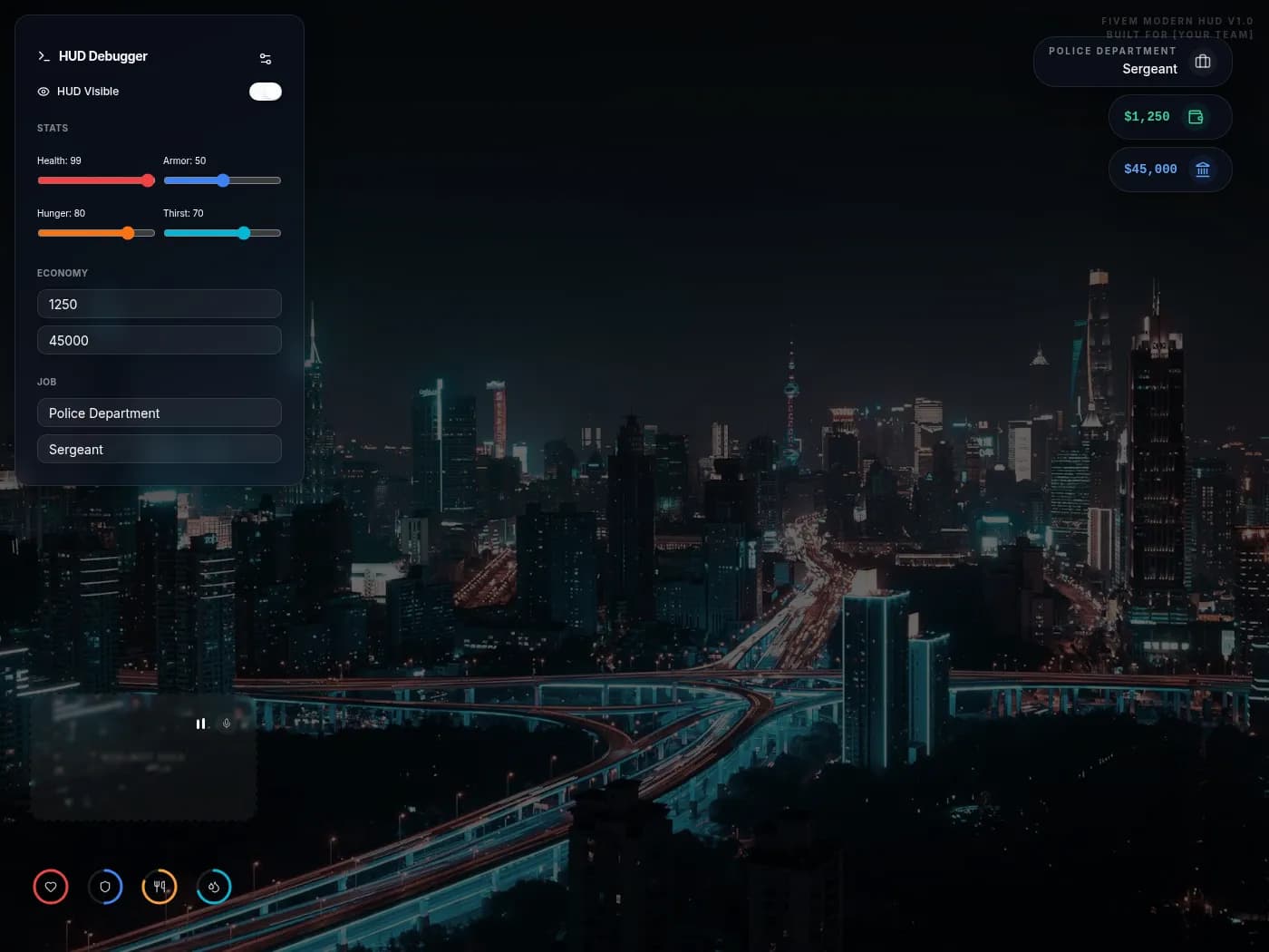 FiveM Modern HUD UI