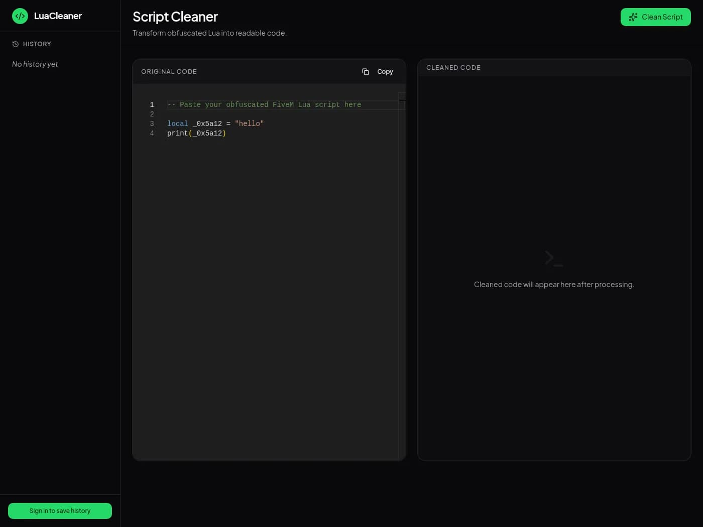 Lua Script Cleaner