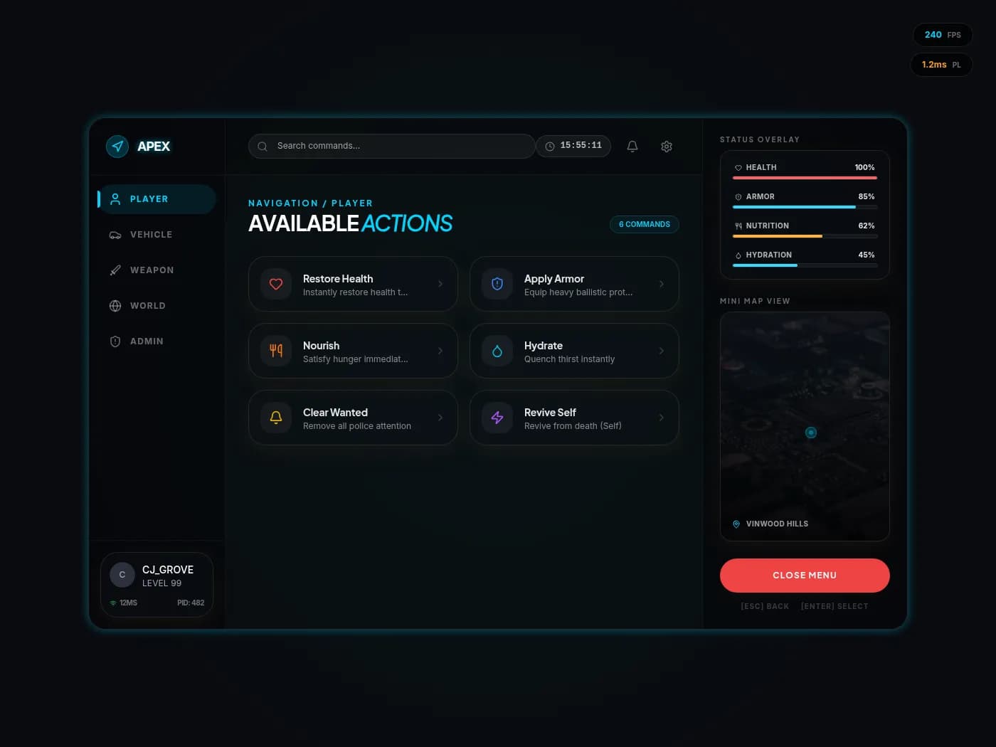 Fivem Cool Menu UI