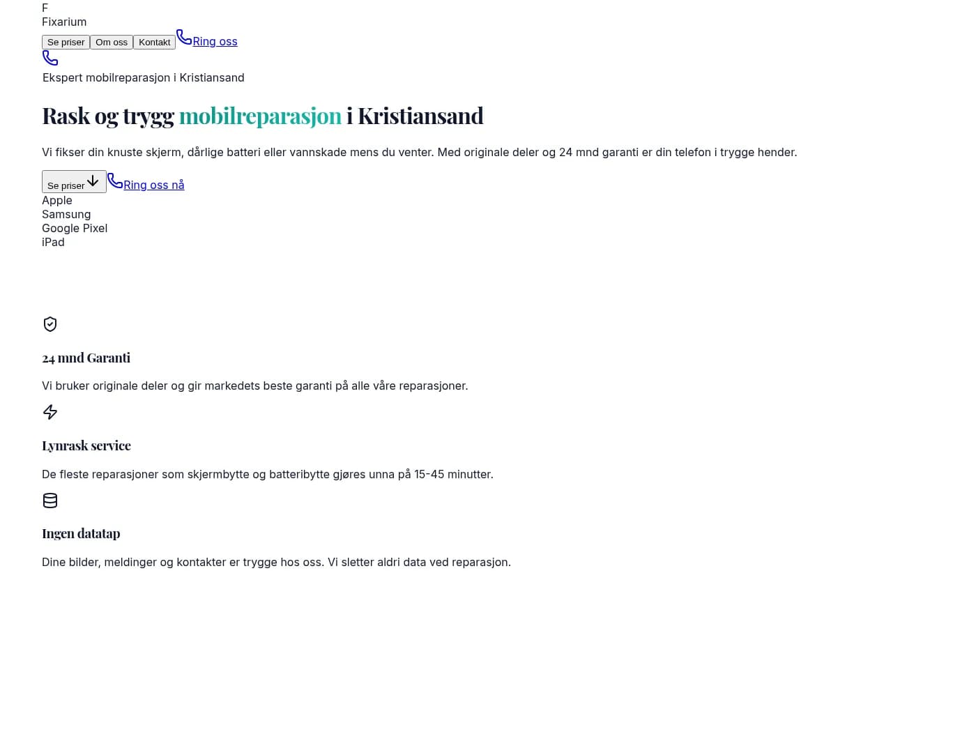 Fixarium Repair Website