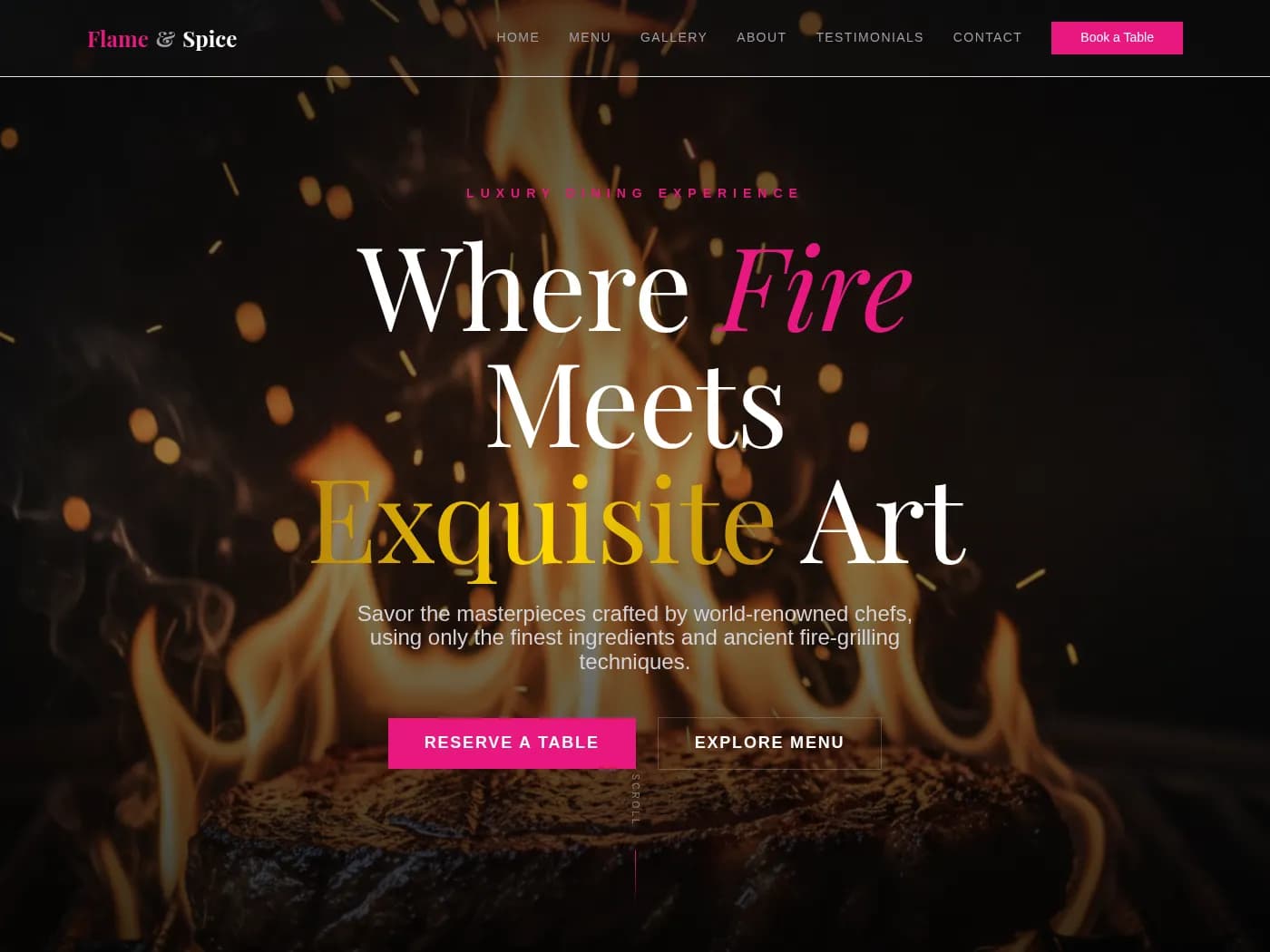 Flame & Spice Website
