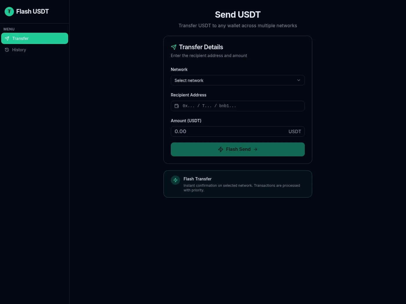 Flash USDT Transfer