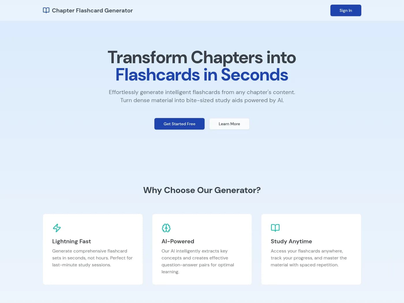 Chapter Flashcard Generator