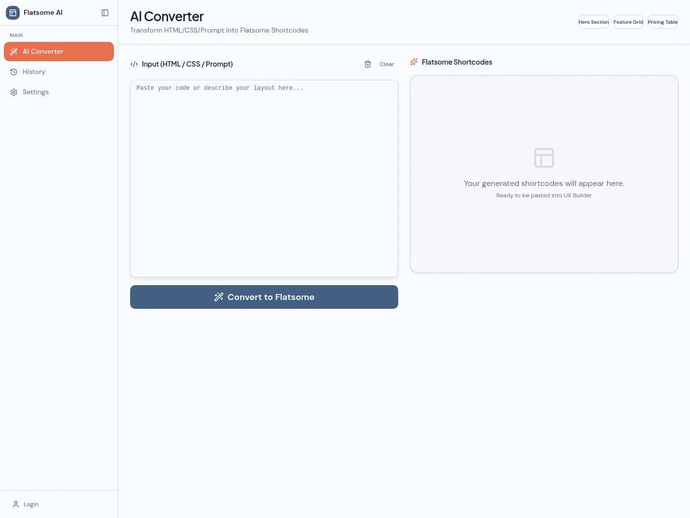 Flatsome AI Converter