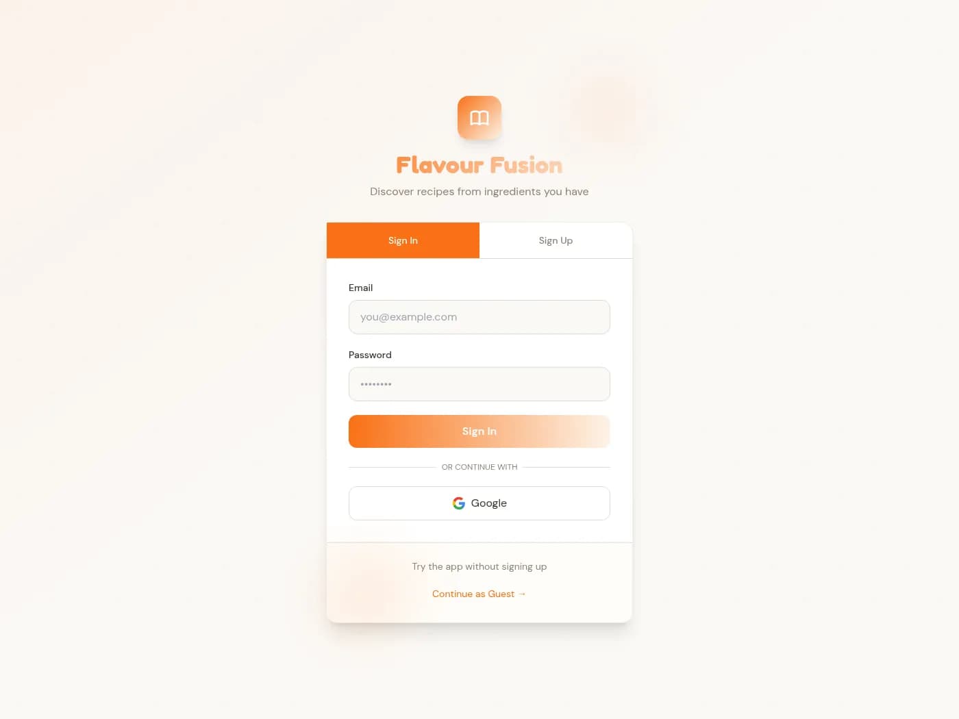 Flavour Fusion App