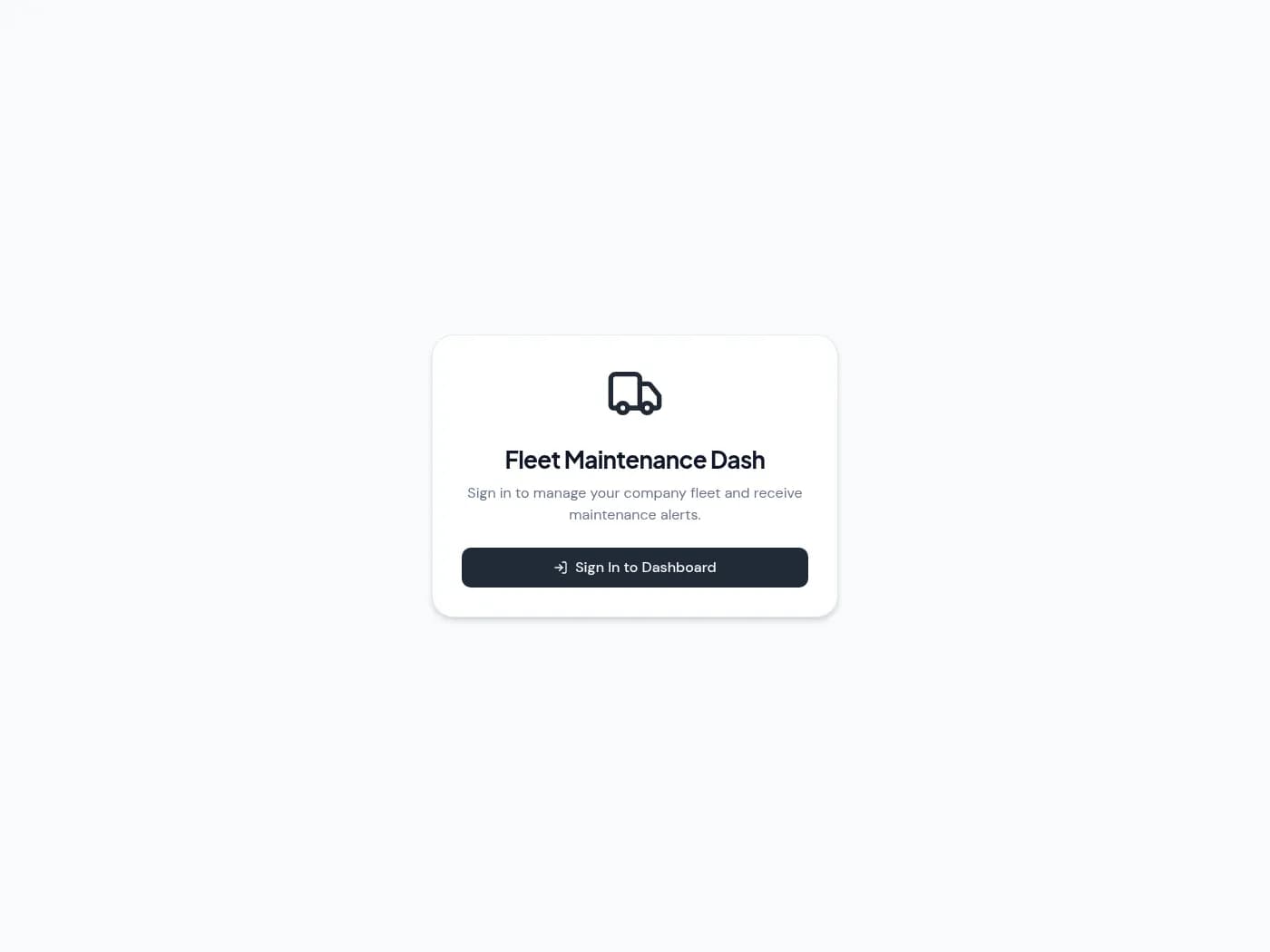 Fleet Maintenance Dash