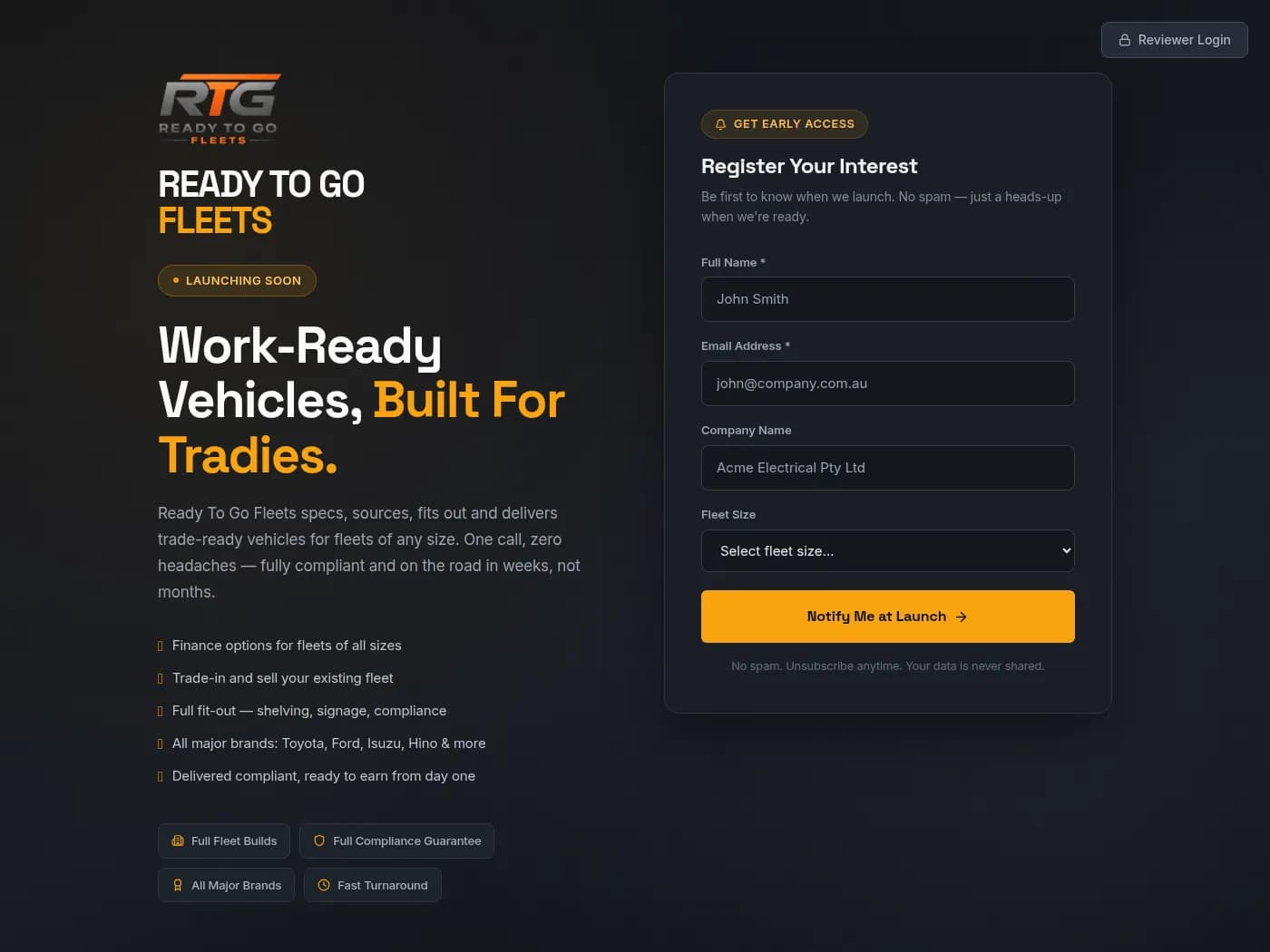 Ready To Go Fleets Site