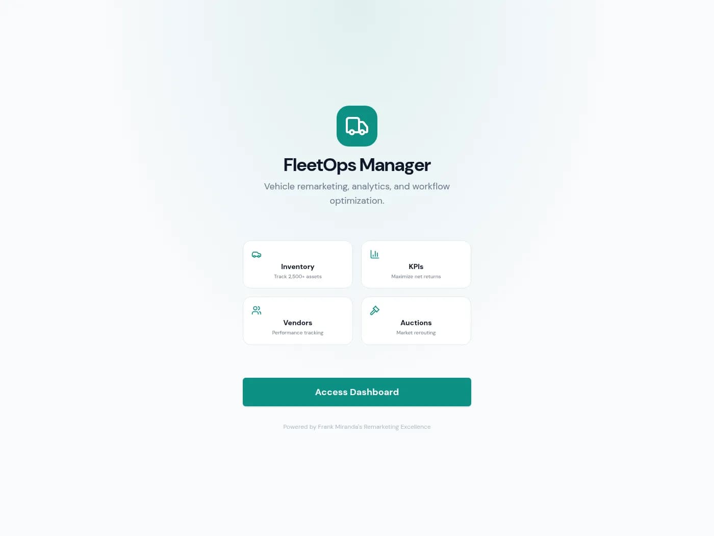 FleetOps Manager Dashboard