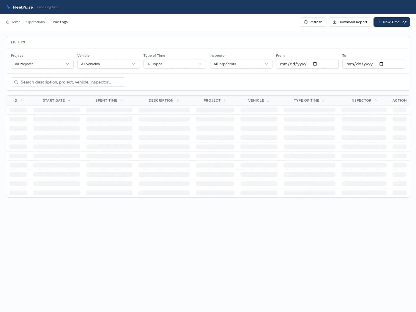 FleetPulse Time Log Pro