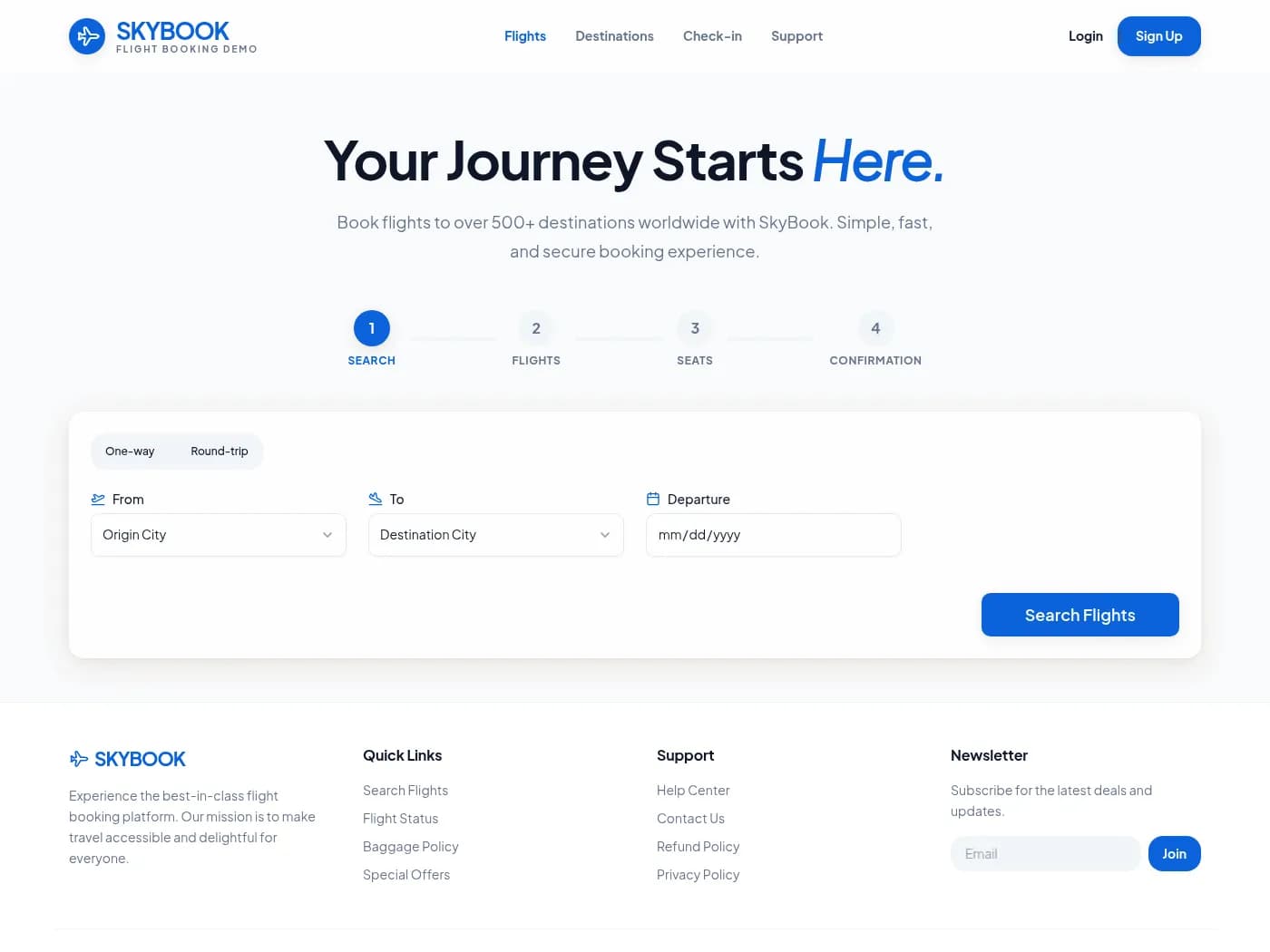 SkyBook Flight Demo