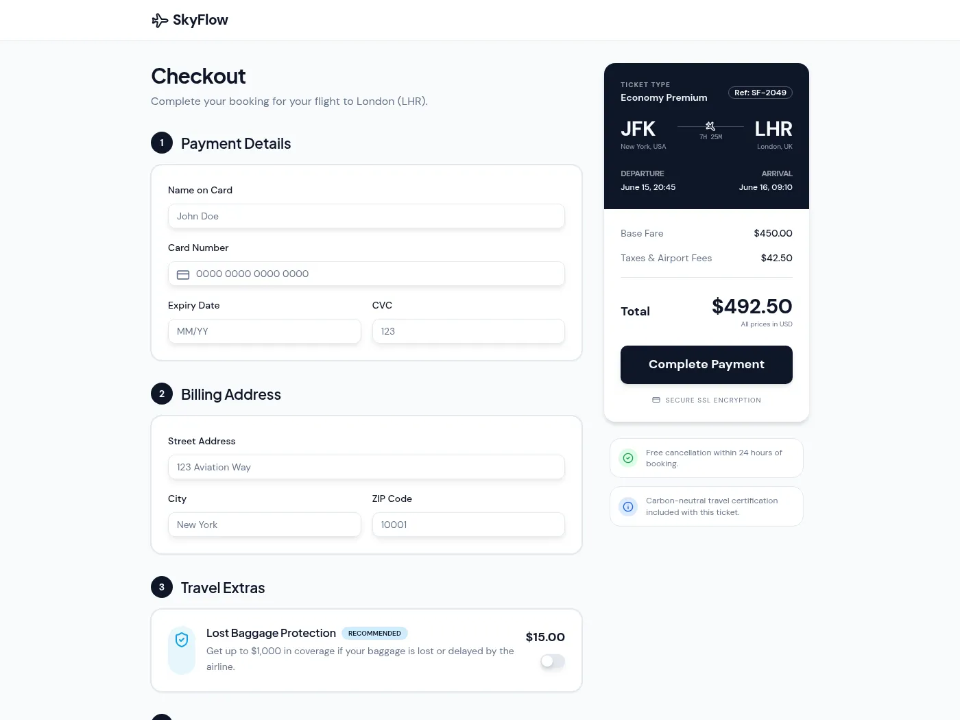 Flight Payment Portal