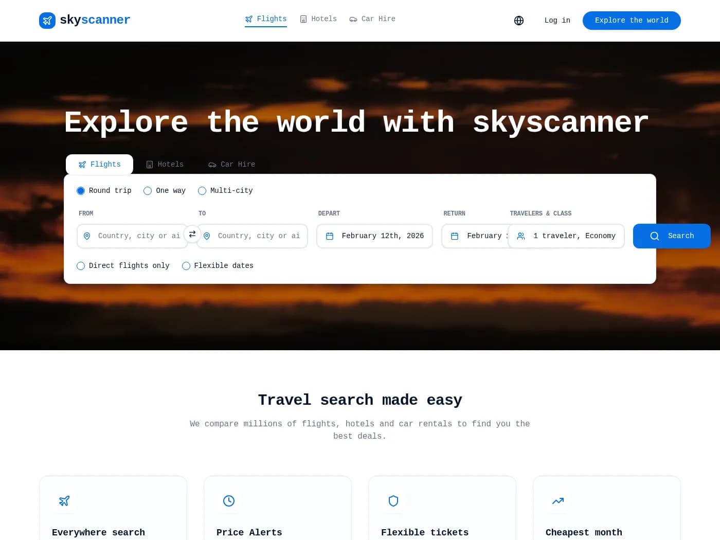 Flight Scanner Clone