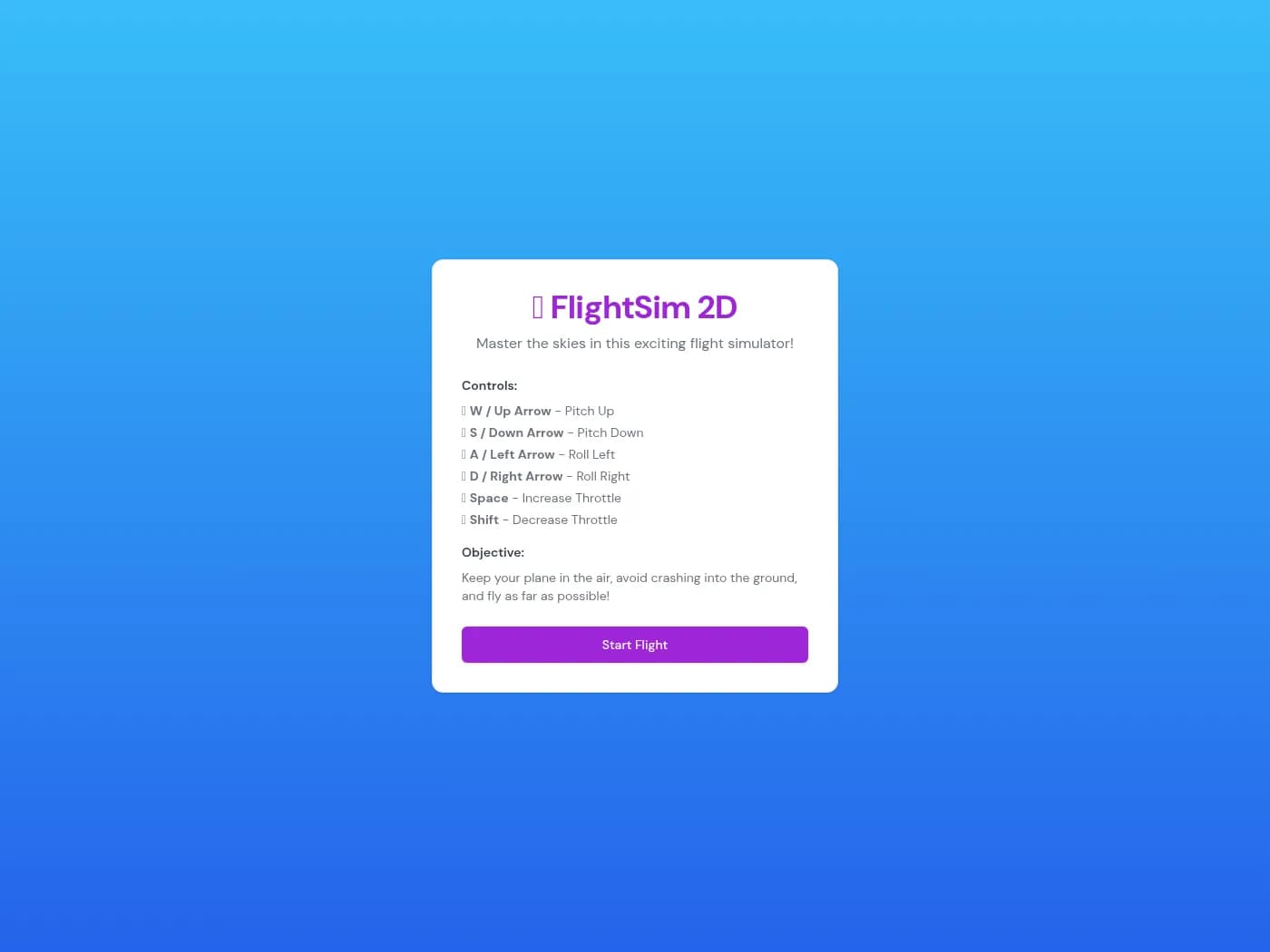 FlightSim 2D