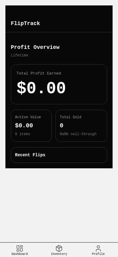 FlipTrack Minimal App