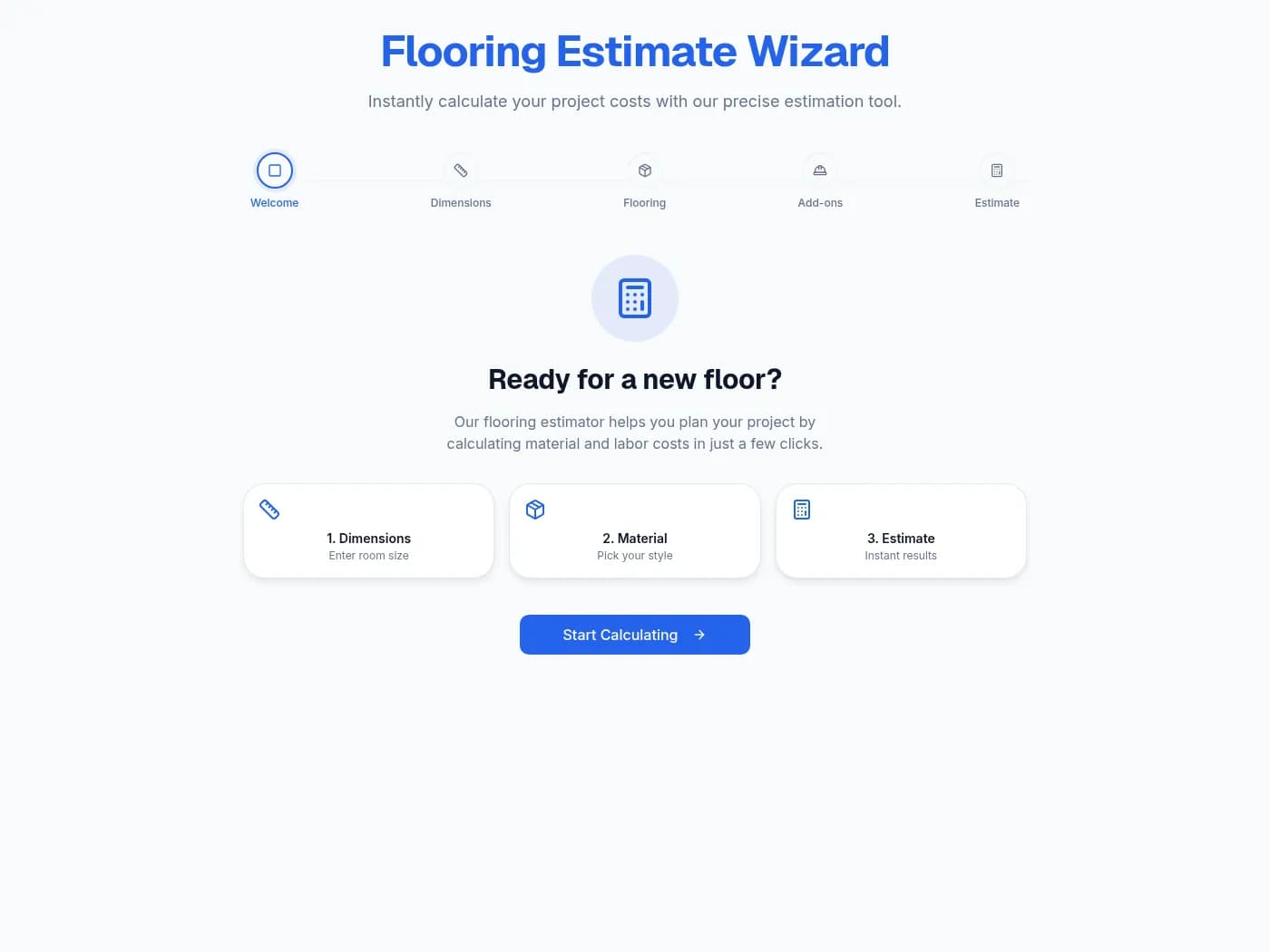 Flooring Estimate Wizard