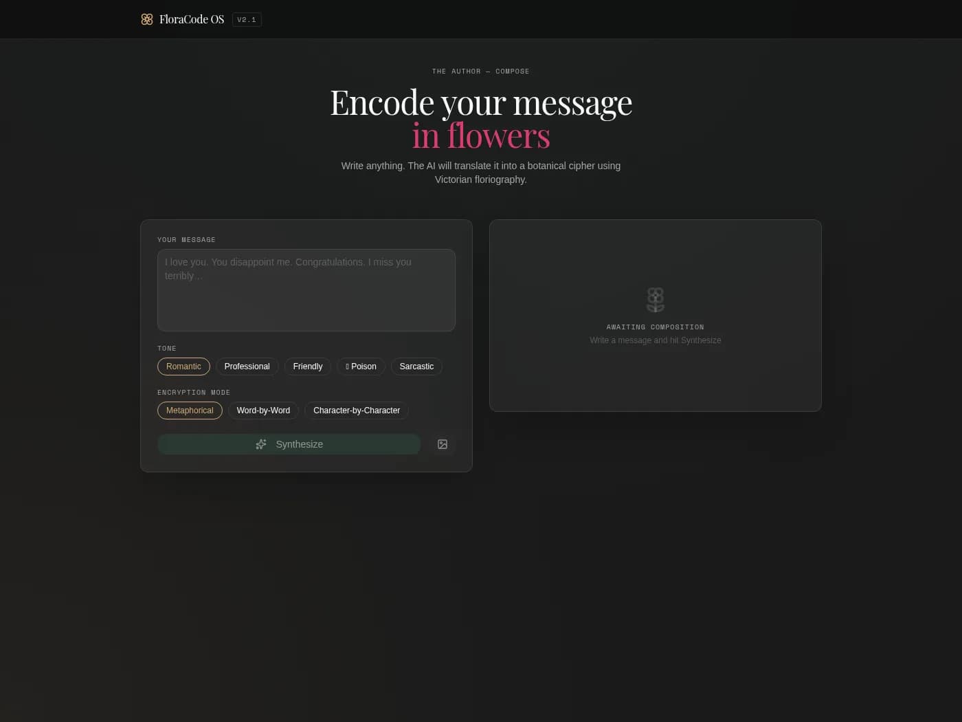 FloraCode: Data-Bouquet OS