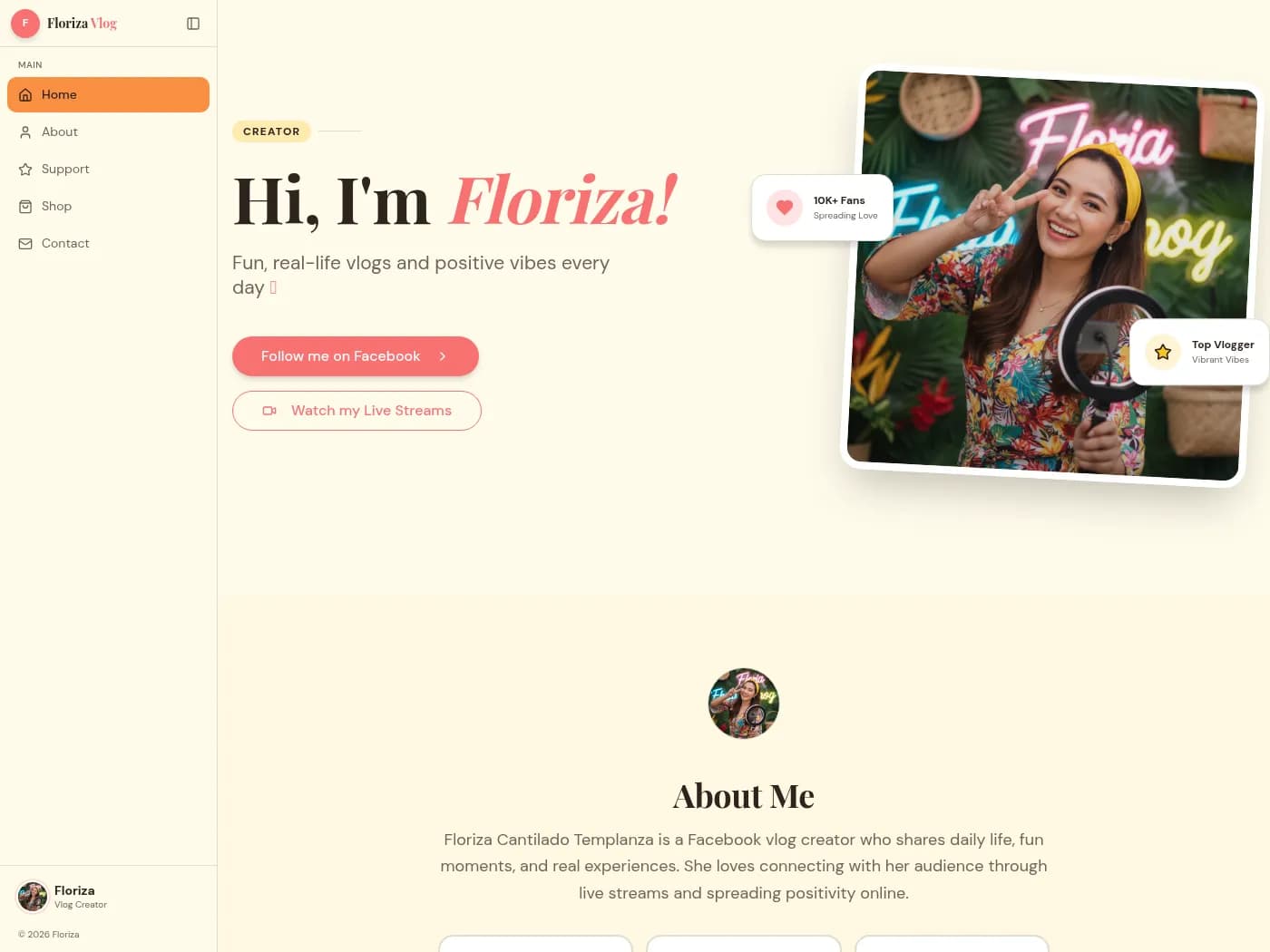 Floriza Vlog Creator Site