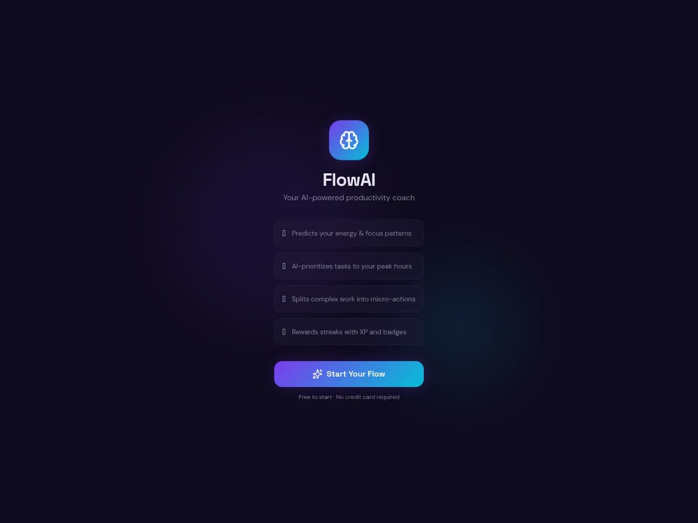 FlowAI Productivity App