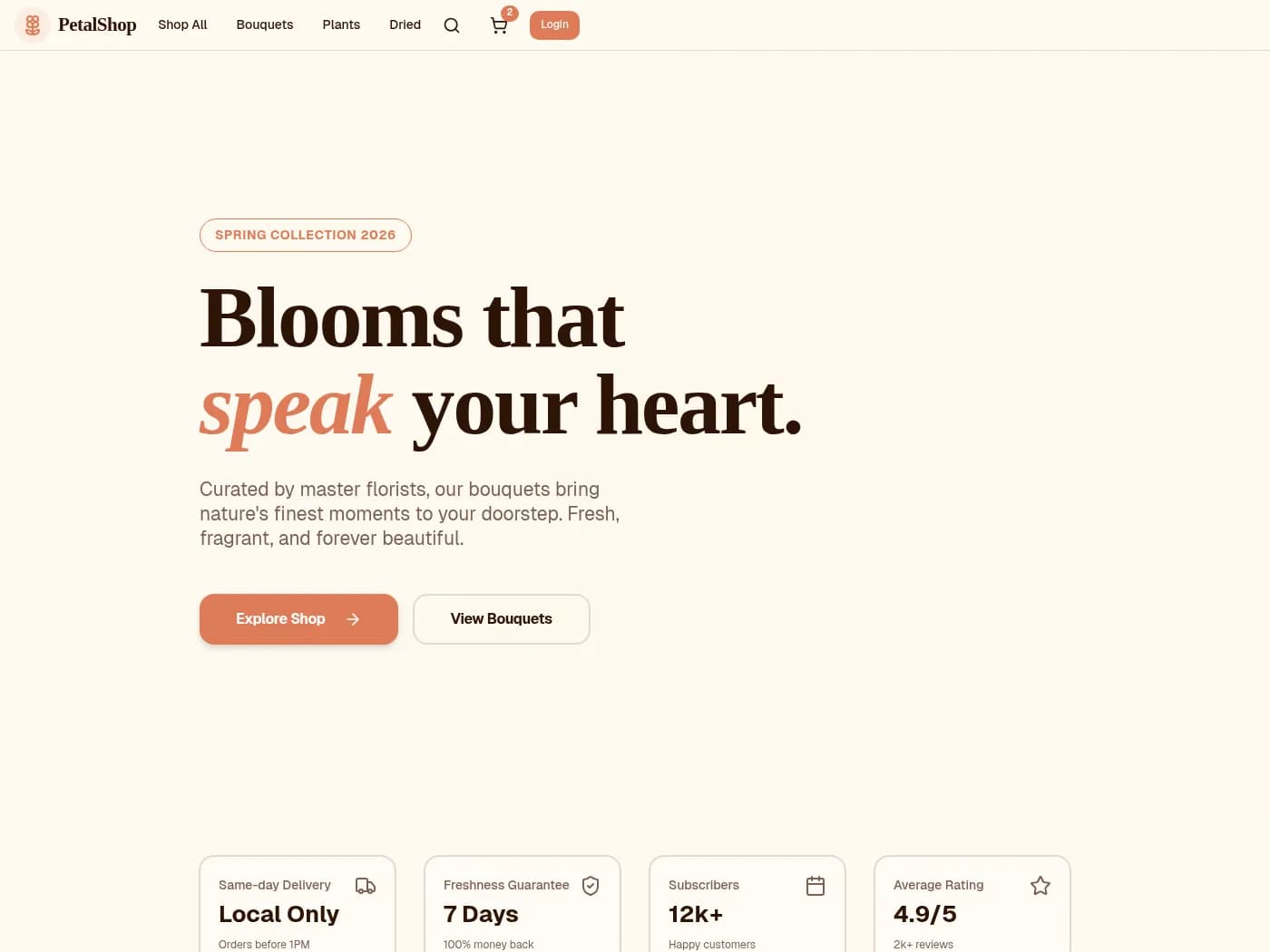 PetalShop Online