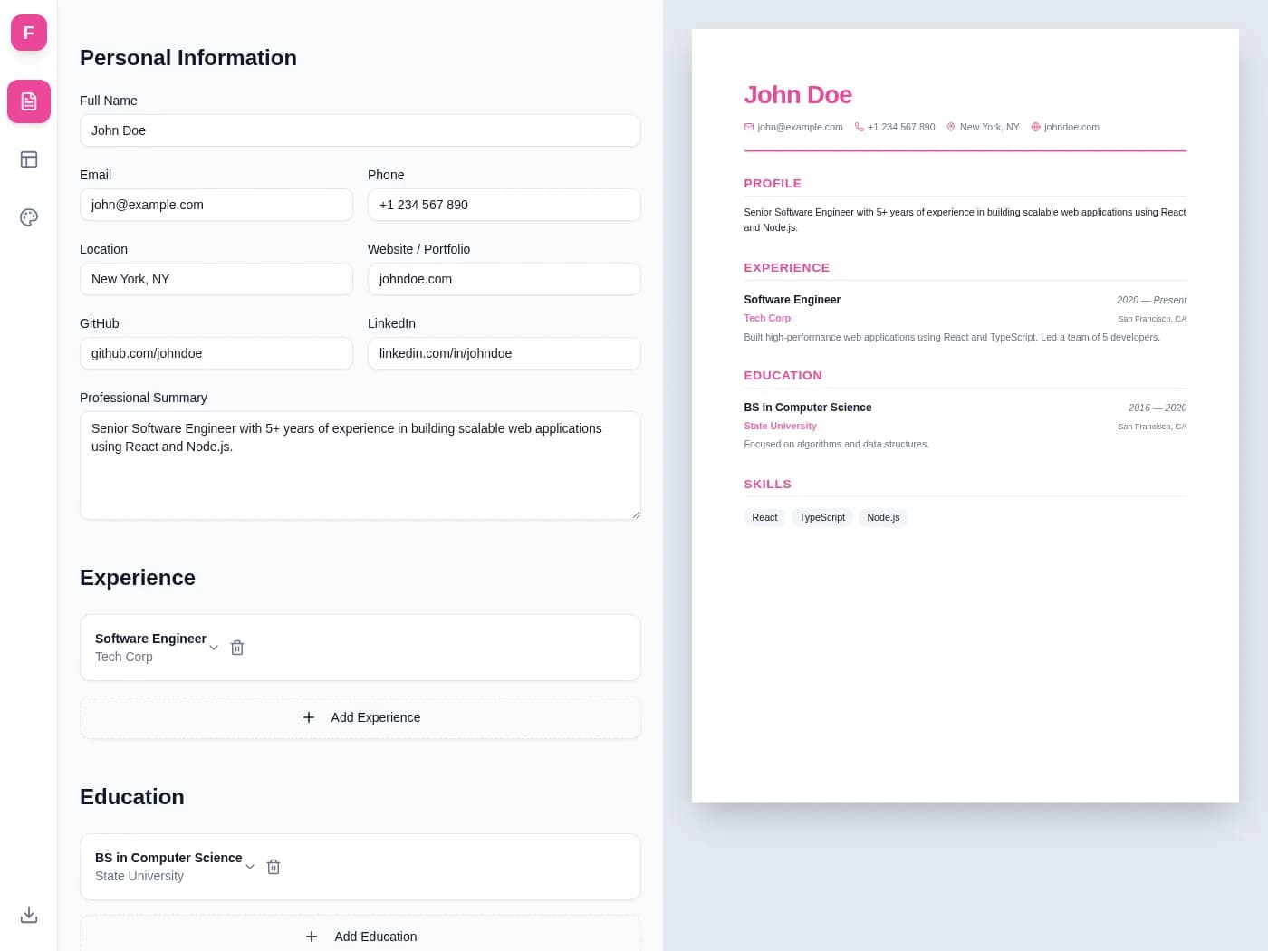 FlowResume Builder