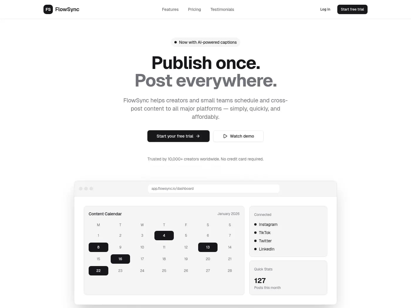 FlowSync Social SaaS