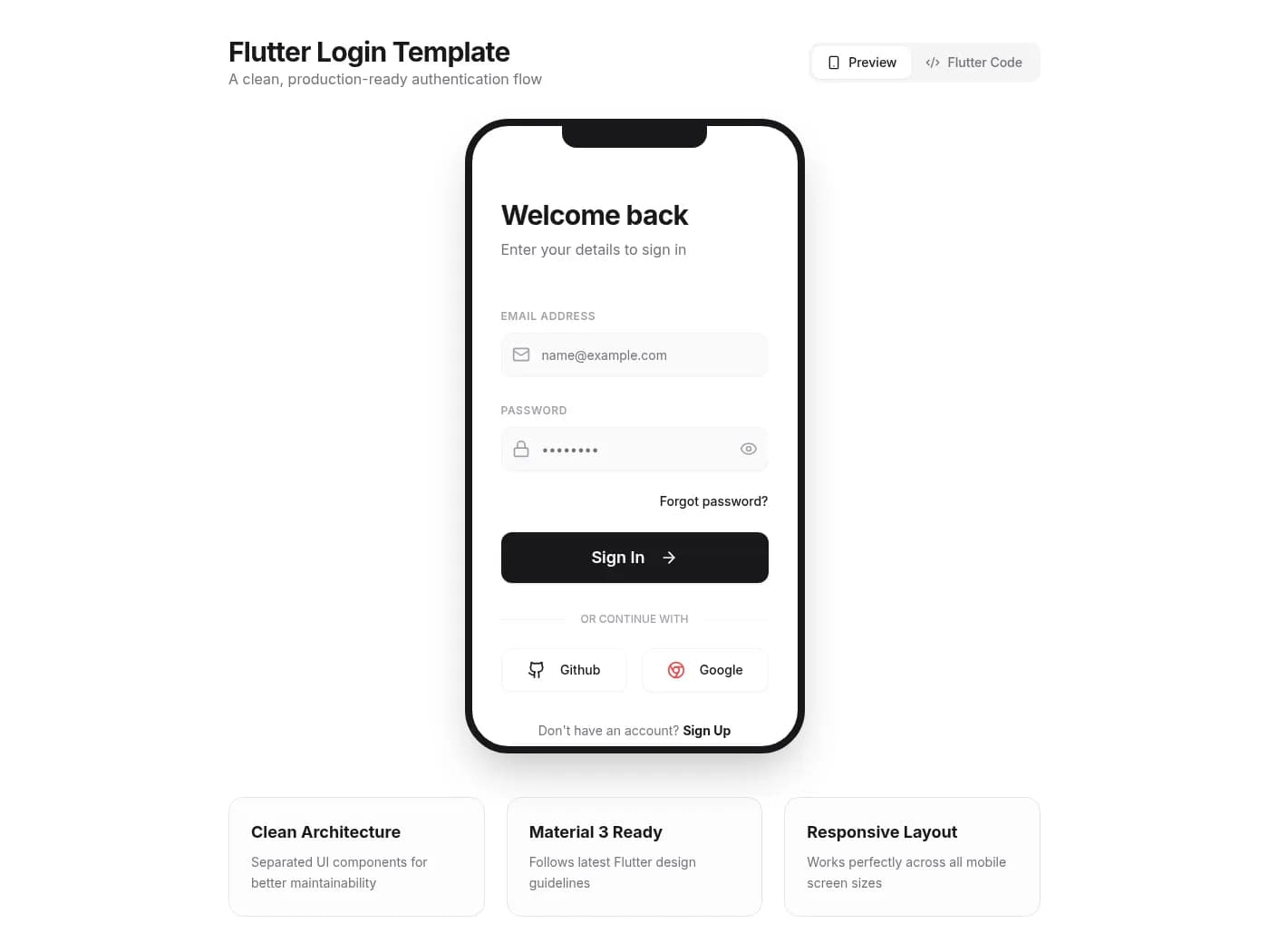 Flutter Login Screen