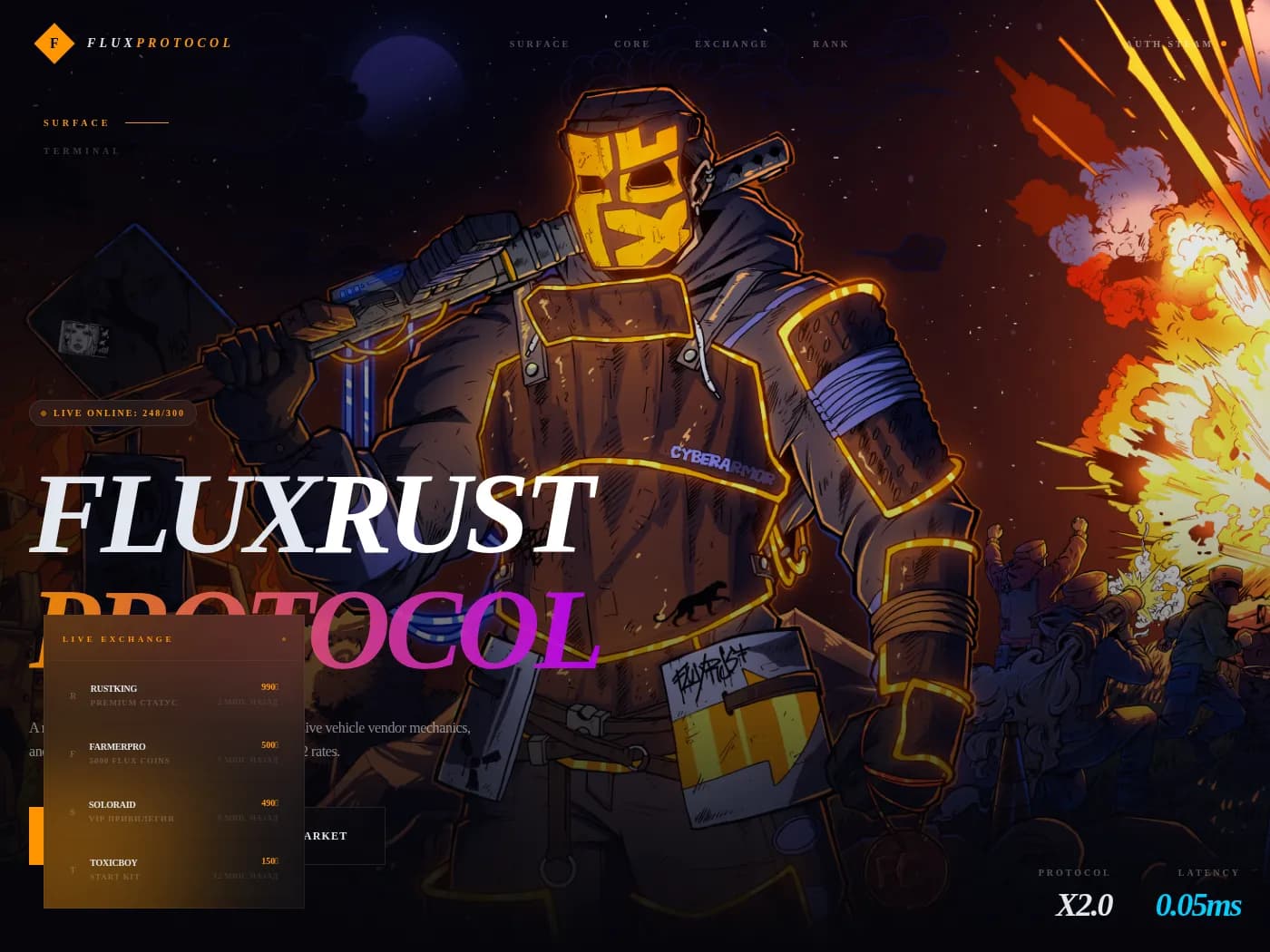 FluxRust Premium Server UI