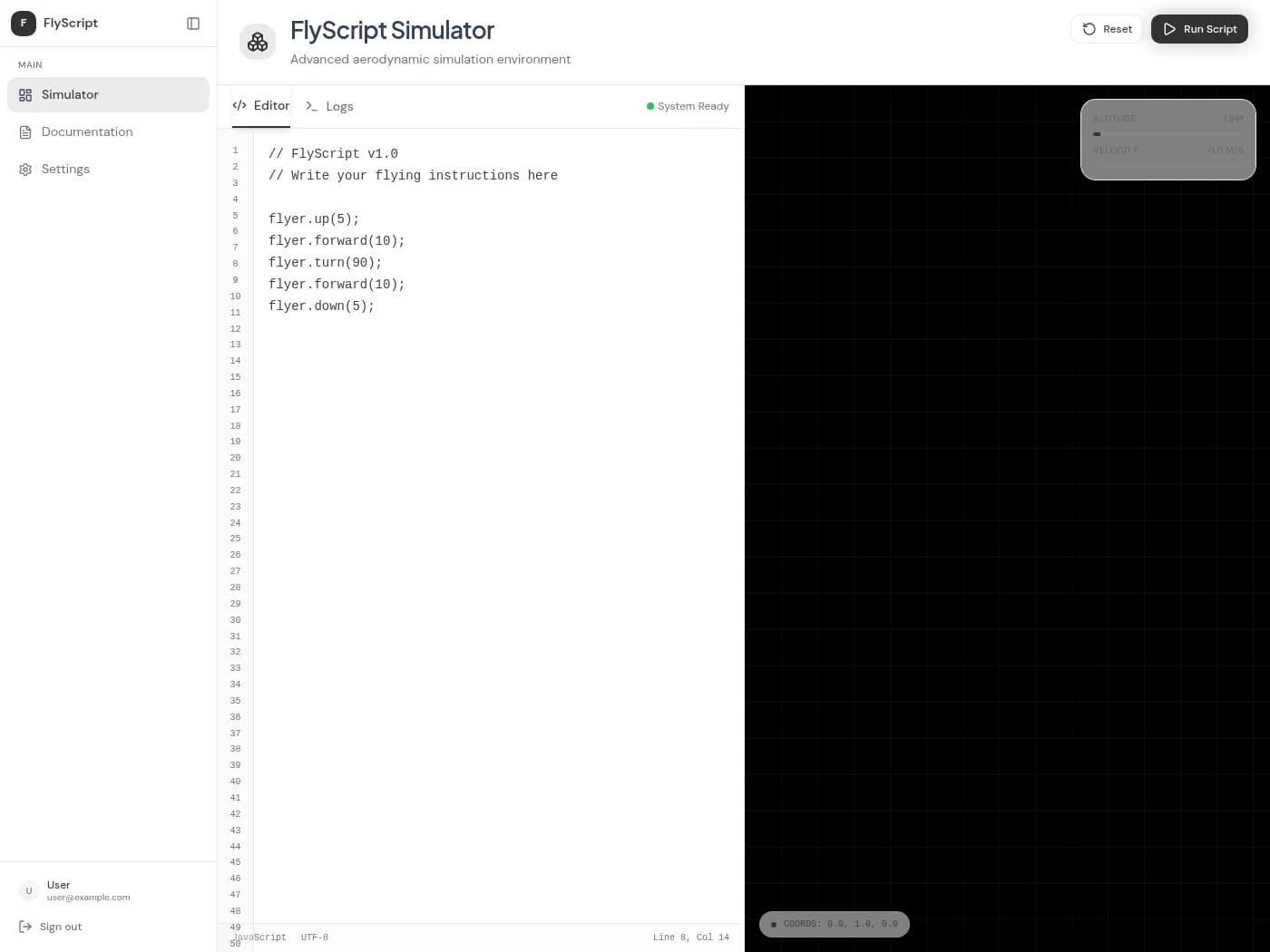 FlyScript Simulator