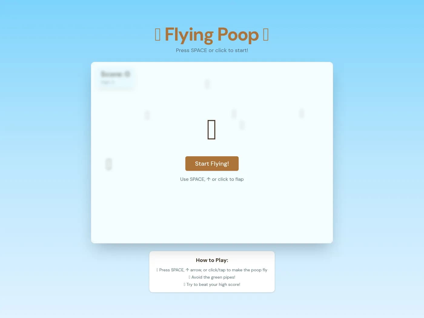 Flying Poop Game