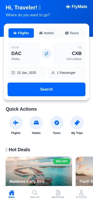 FlyMate Travel App