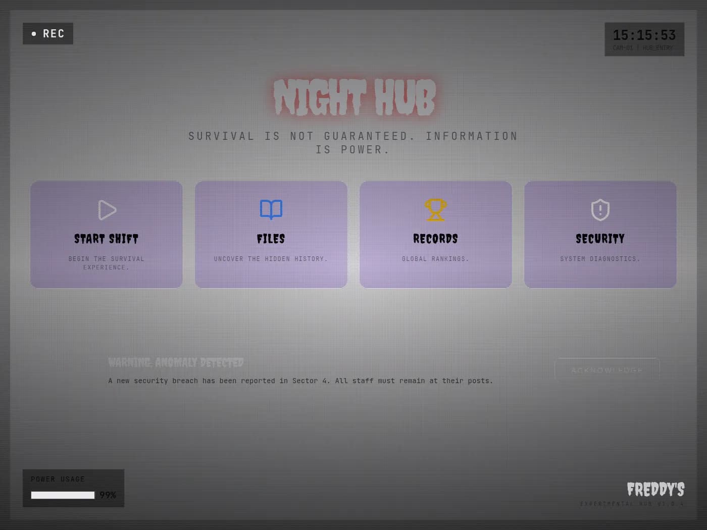 Freddy's Night Game Hub