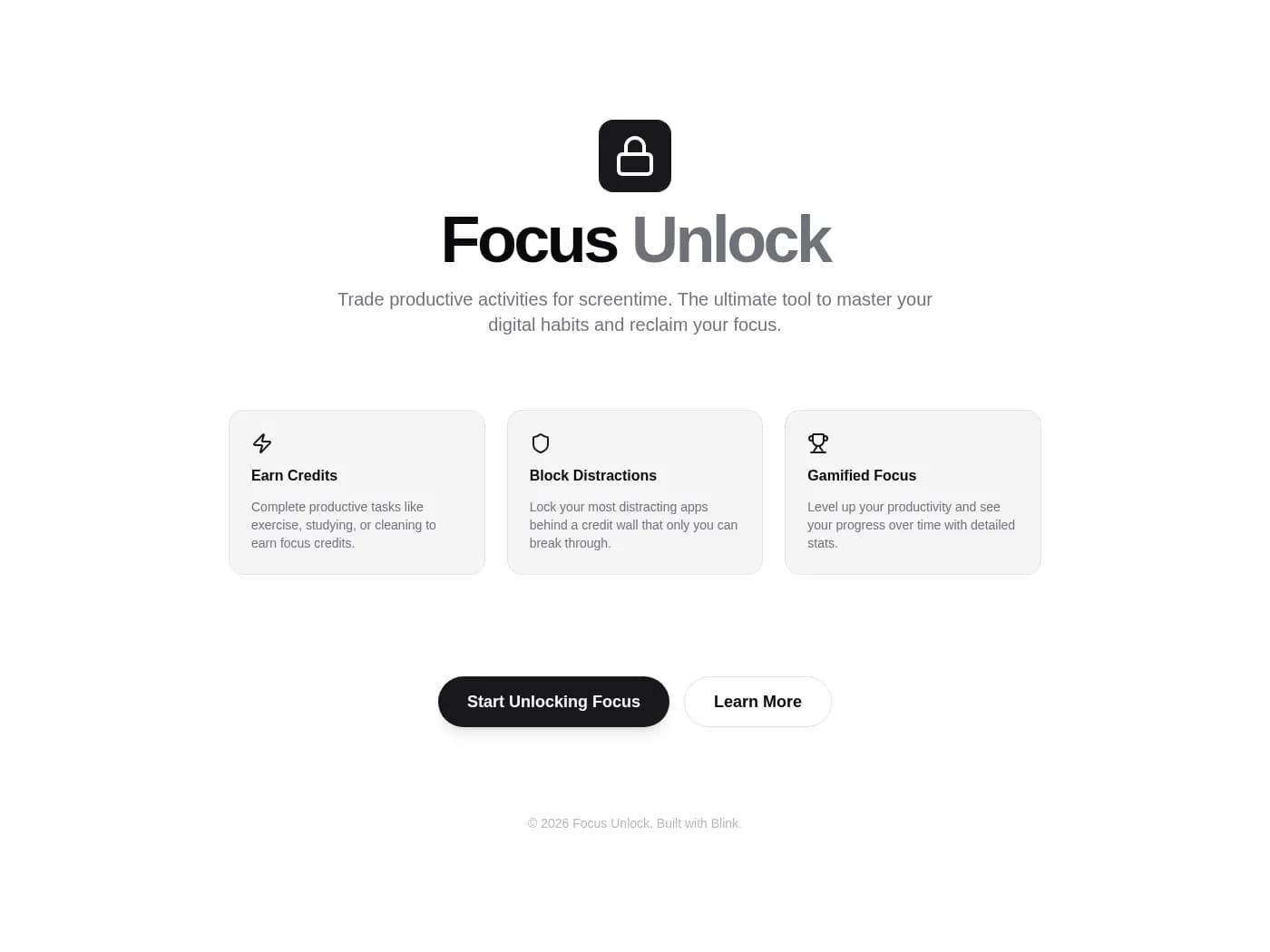 Focus Unlock App
