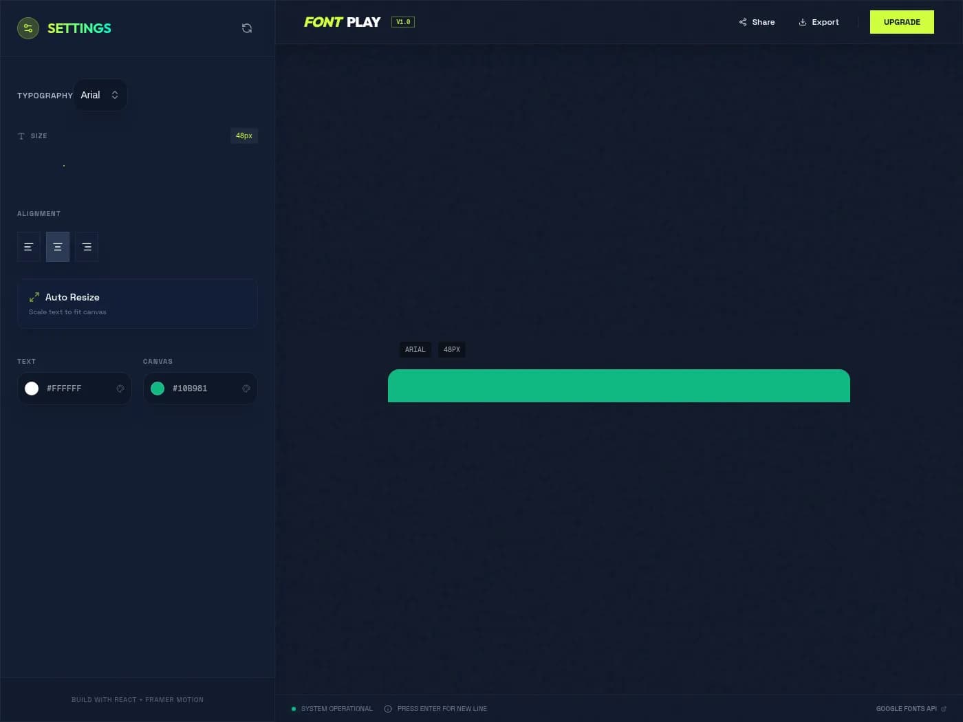 Font Play Sandbox