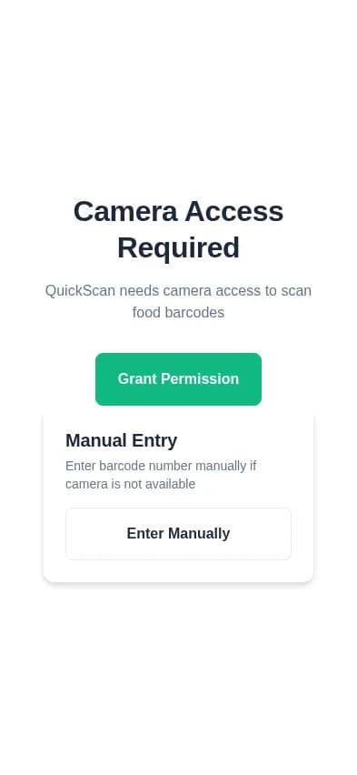 QuickScan Food App