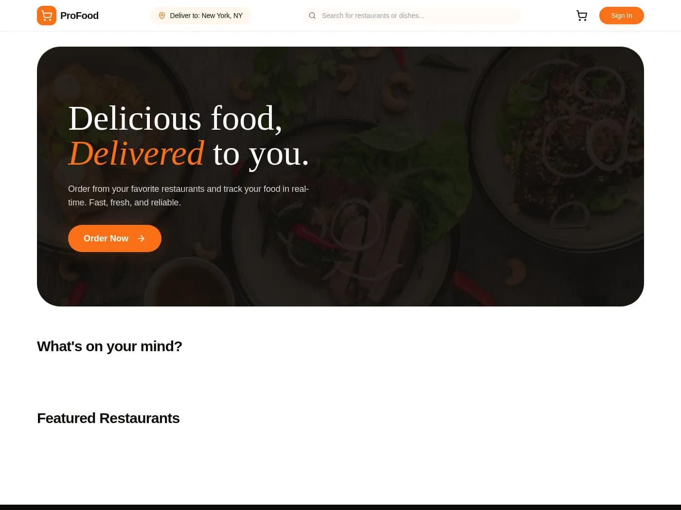 Pro Food Delivery App