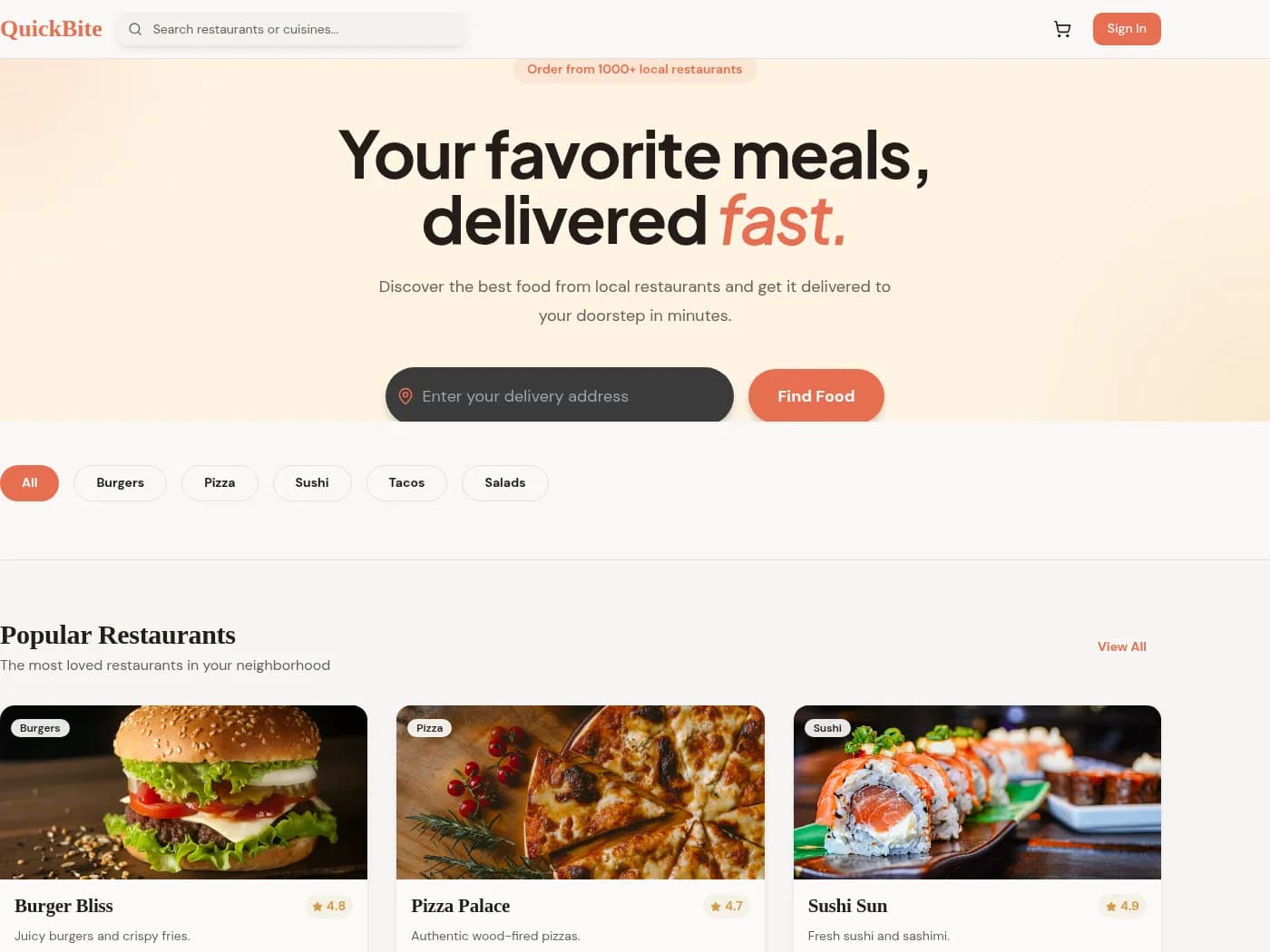 QuickBite MVP