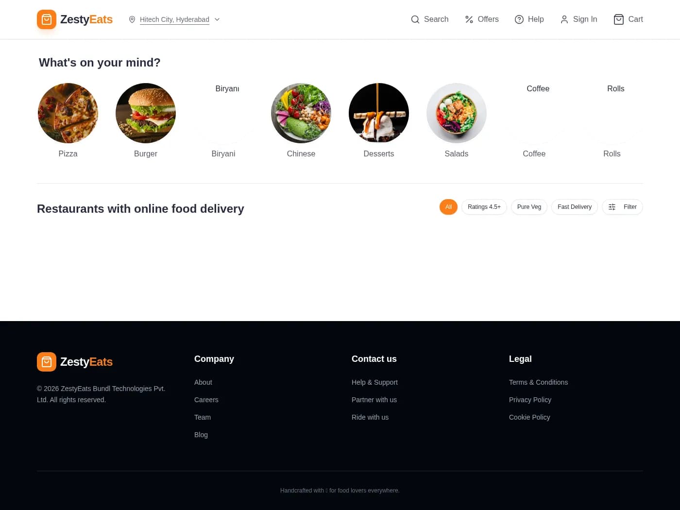 ZestyEats Food Delivery