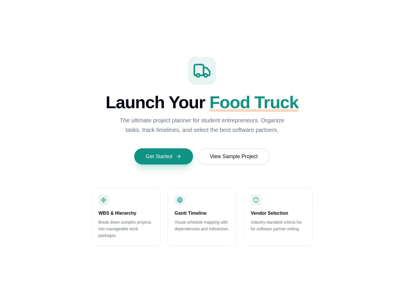 Food Truck Project Planner