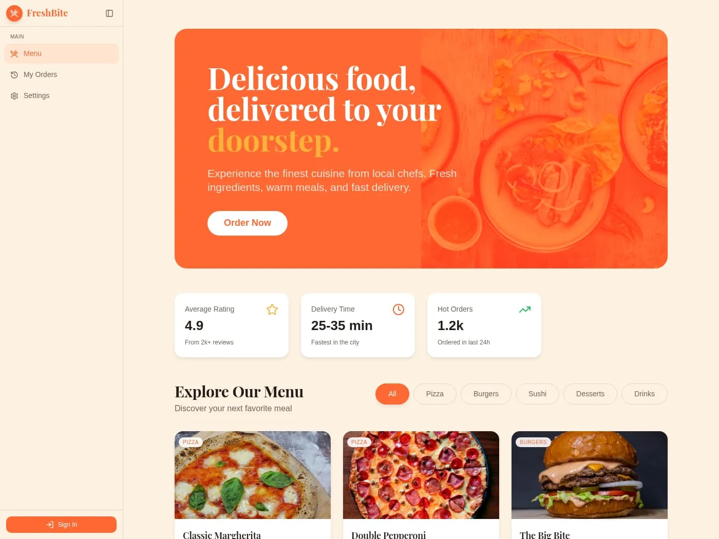 FreshBite Online Food Shop