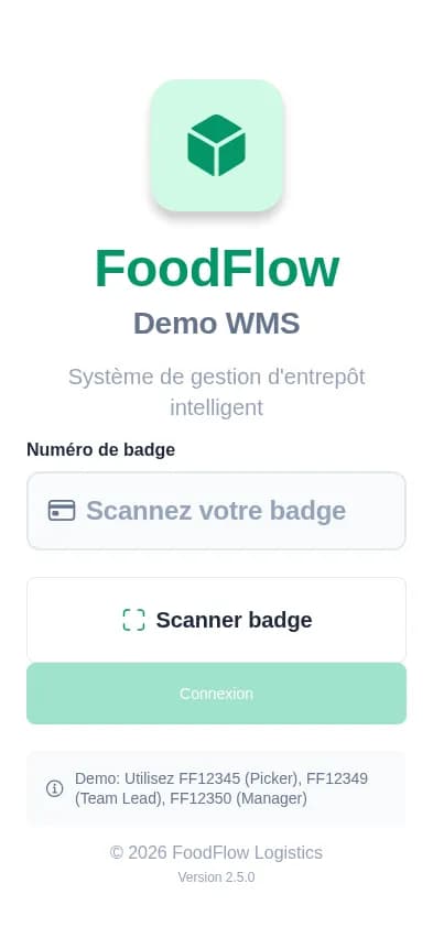 FoodFlow Demo WMS