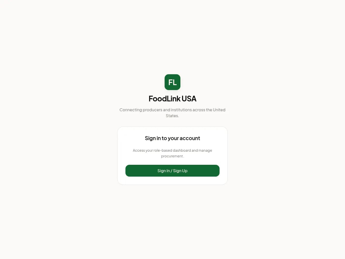 FoodLink USA Platform