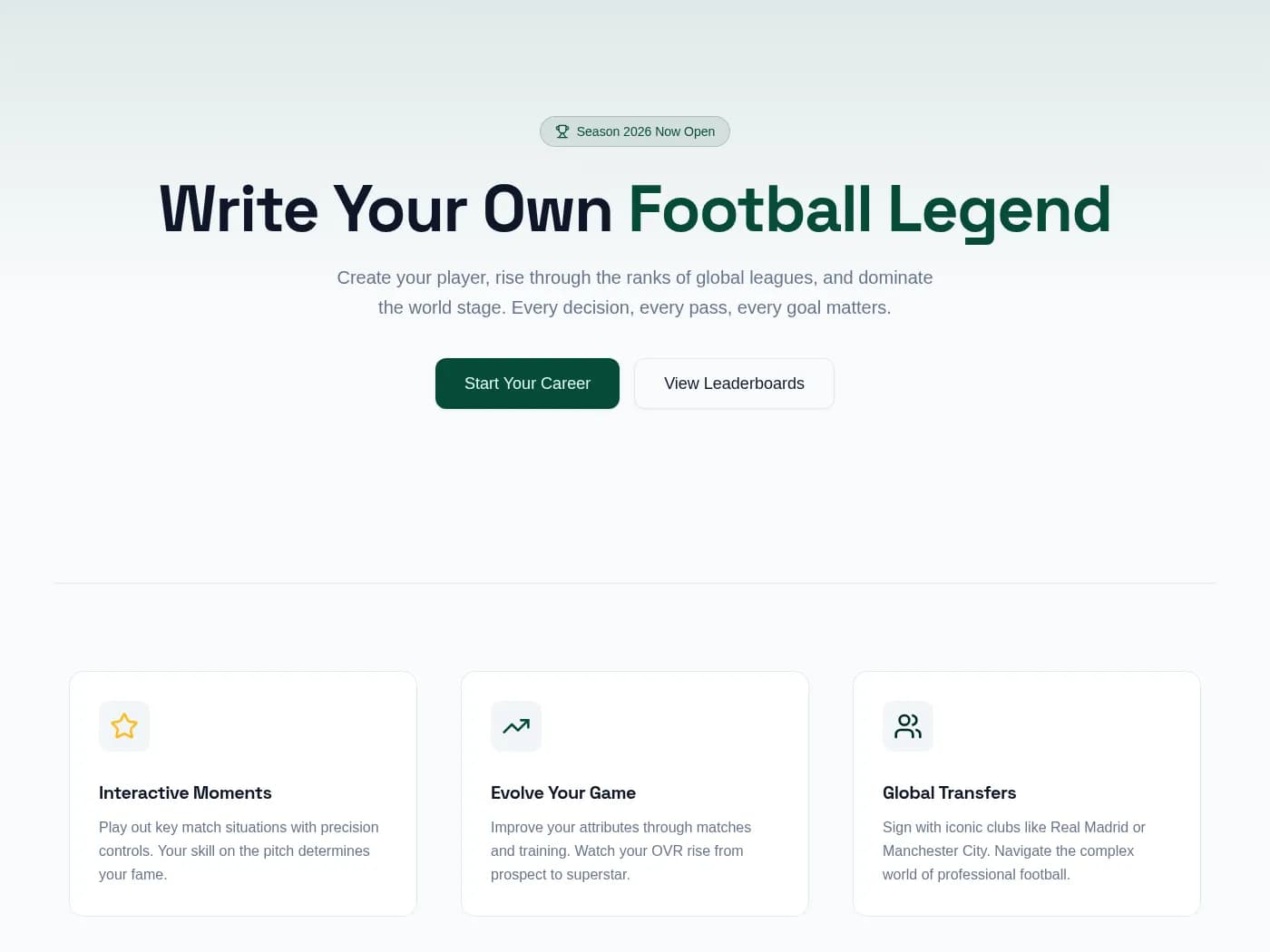 Football Career Simulator