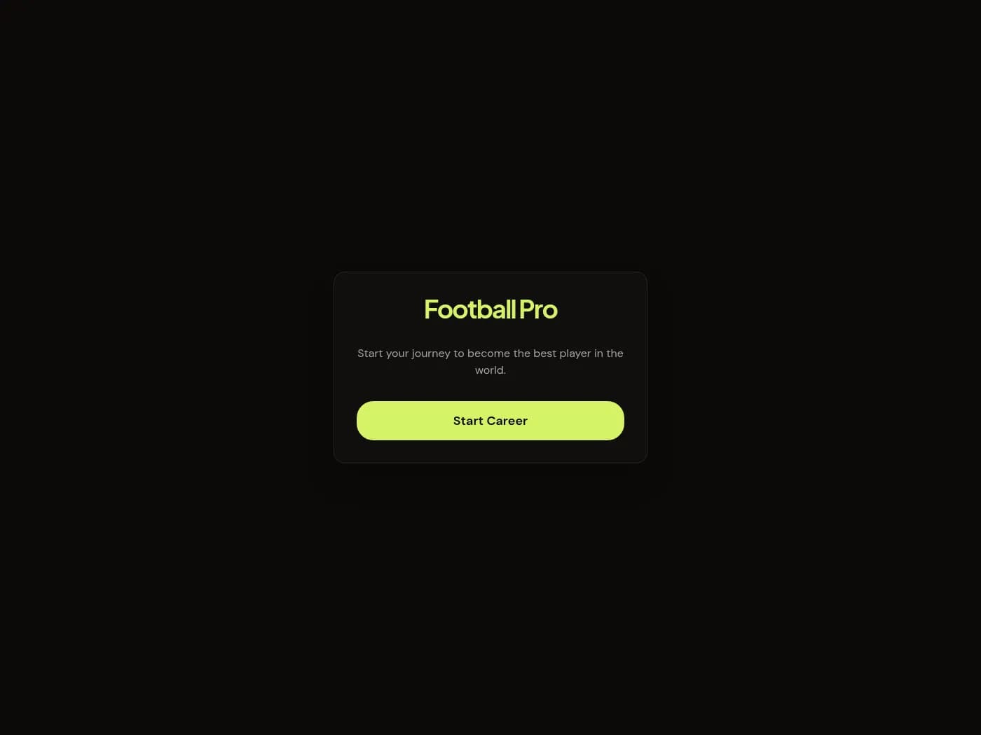 Football Career Simulator