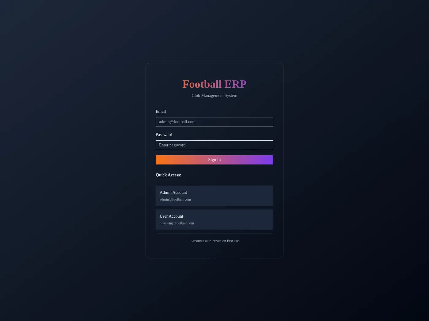 Football ERP Manager