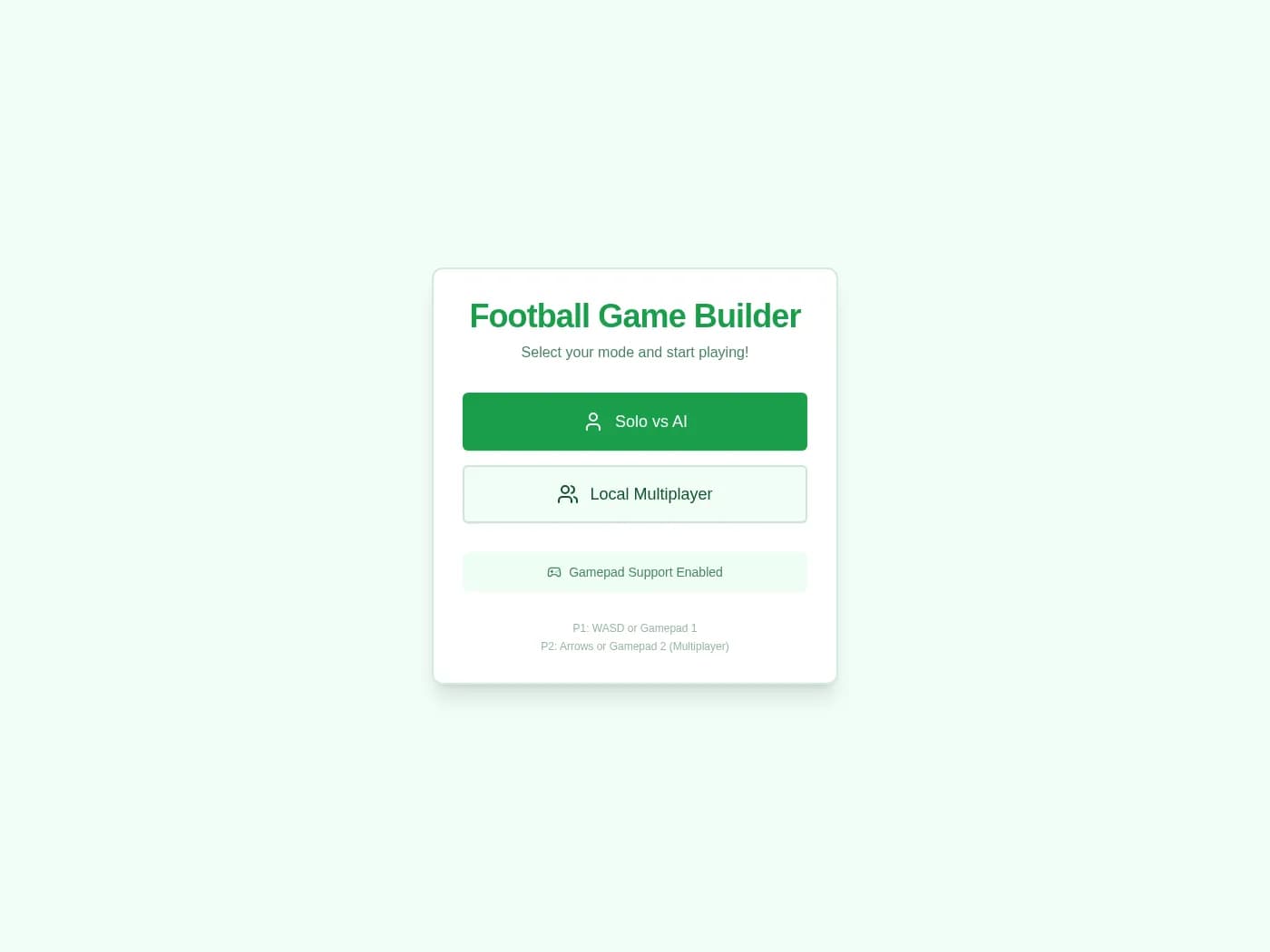Football Game Builder