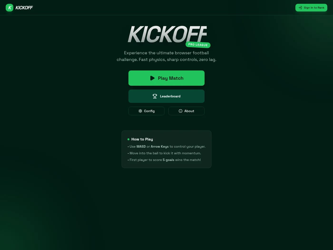 Kickoff Football Game